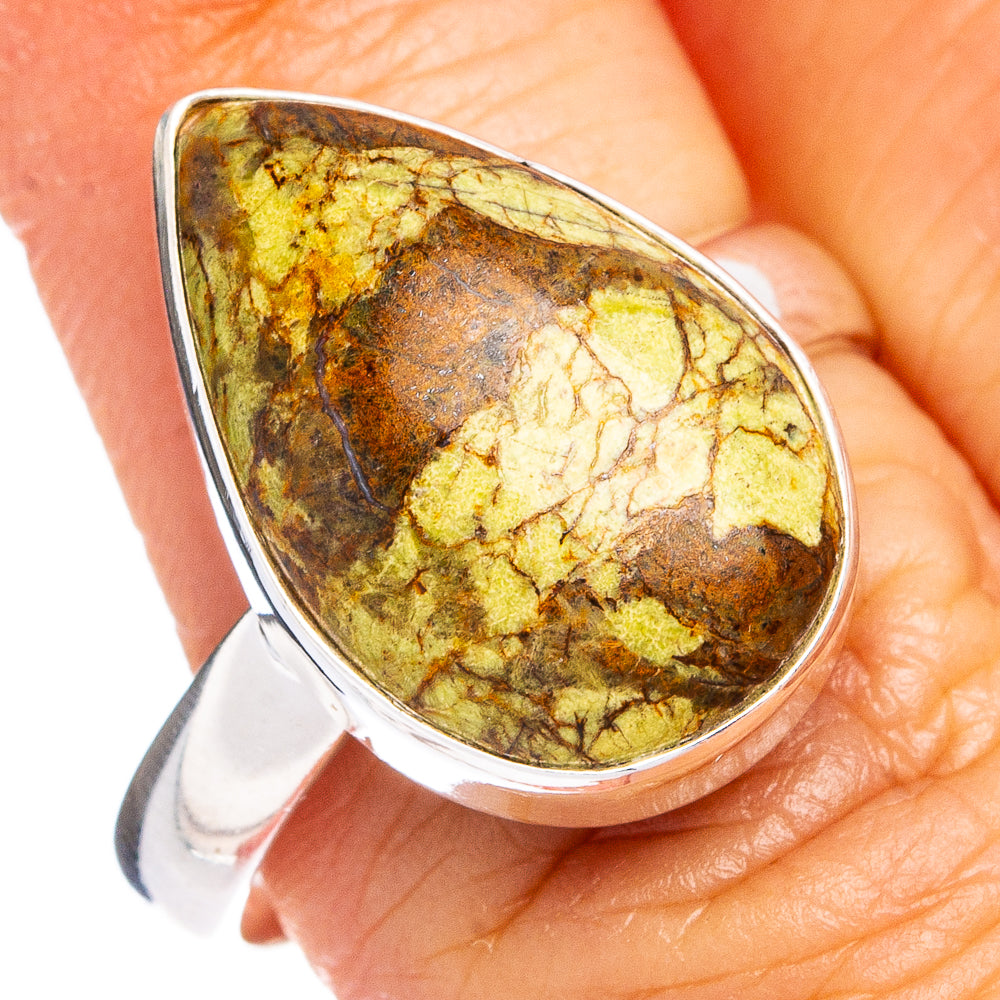 Rare Gaspeite Ring Size 8.5 (.925 Sterling Silver) – Ana Silver Co