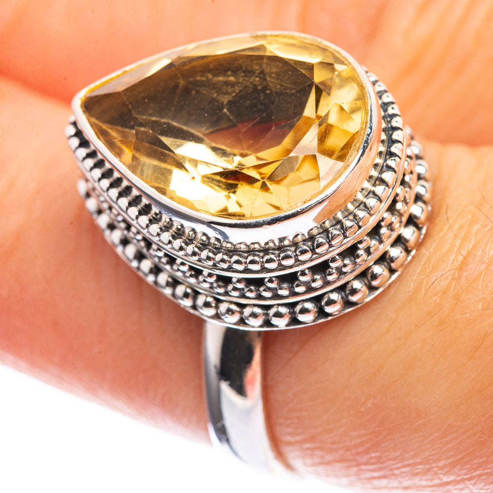 Faceted Citrine 925 Sterling Silver Ring Size 7 – Ana Silver Co