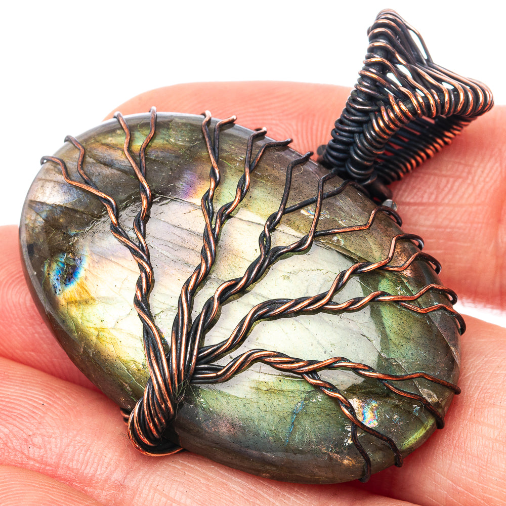 Labradorite Tree of Life Pendant 1 5/8" (Oxidized Copper) – Ana Silver Co