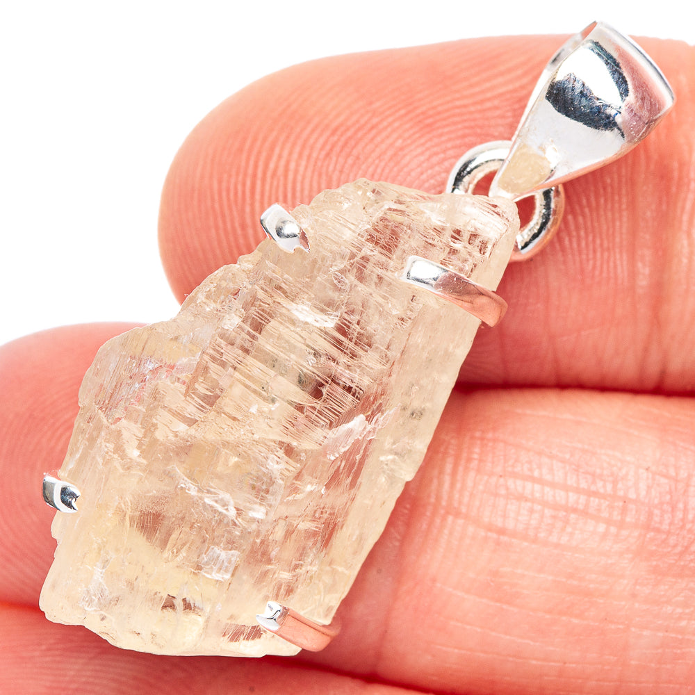 Rare Hiddenite Pendant 1 3/8" (925 Sterling Silver) P41533 – Ana Silver Co