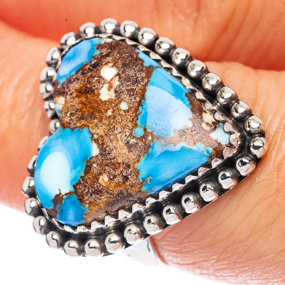 Rare Golden Hills Turquoise Heart Ring Size 7 (925 Sterling Silver ...
