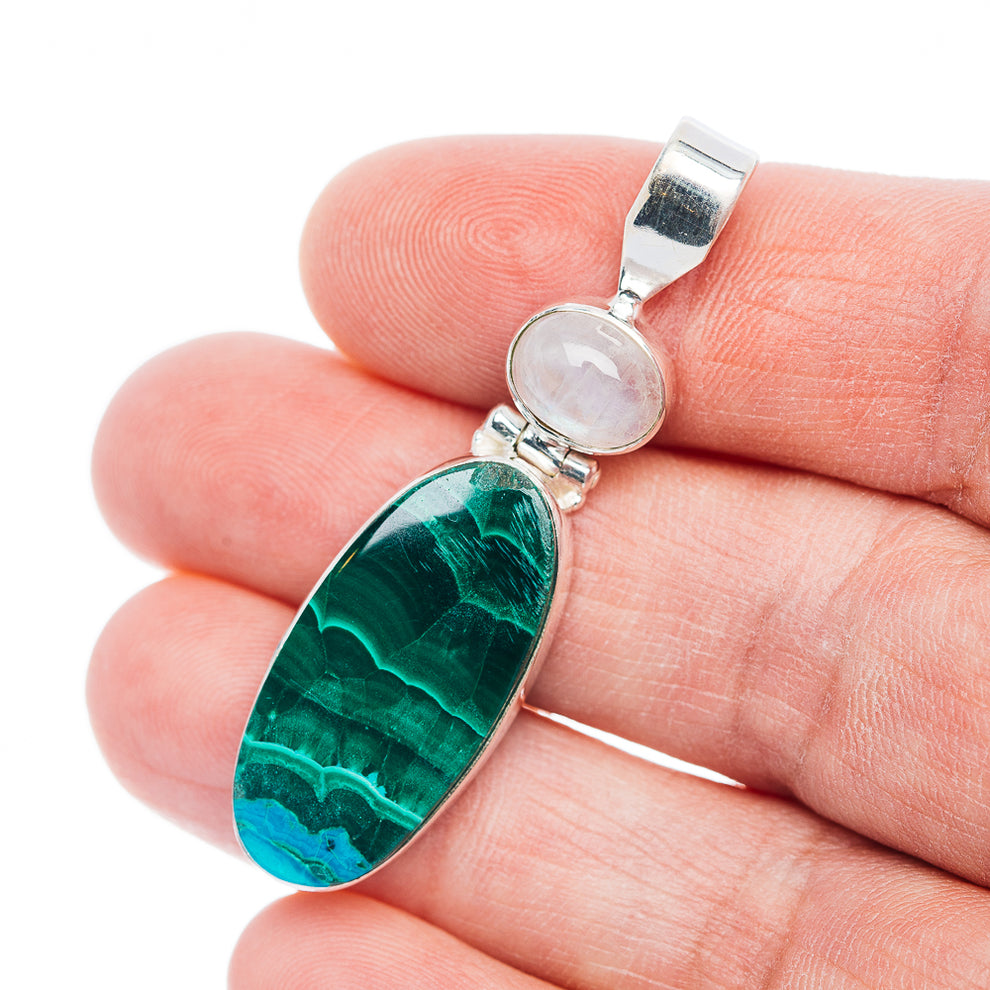 Malachite in Chrysocolla Pendant | Ana Silver Co