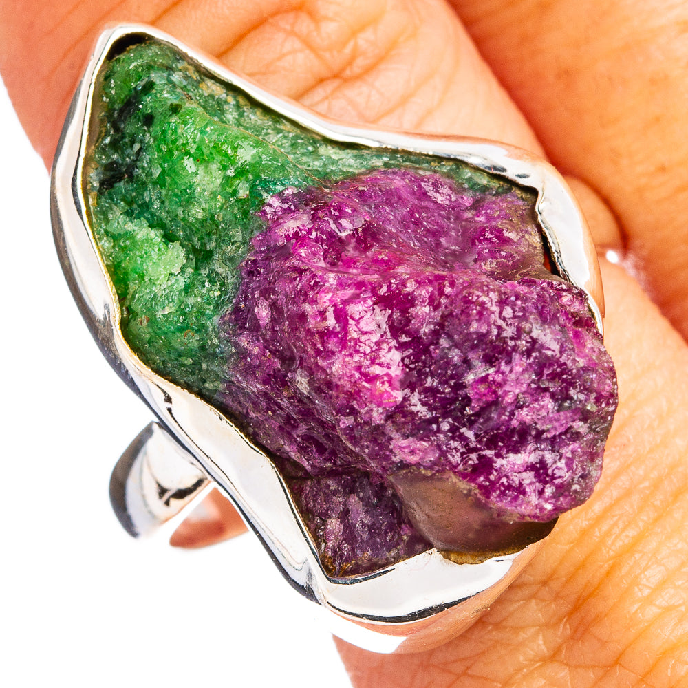 Raw Ruby Zoisite Ring Size 13 (.925 Sterling Silver) – Ana Silver Co