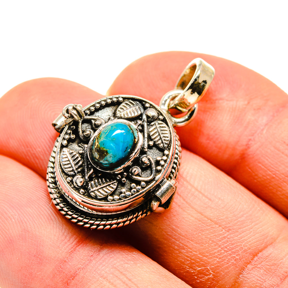 Poison Arizona Turquoise Poison Pendant 1 1/4" (925 Sterling Silver) P ...