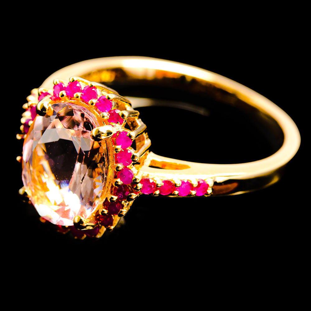 2.11ct Morganite, 0.5ct Ruby Ring Size 8 (10k Gold) RA90D1-MOG-SIZE-8 ...