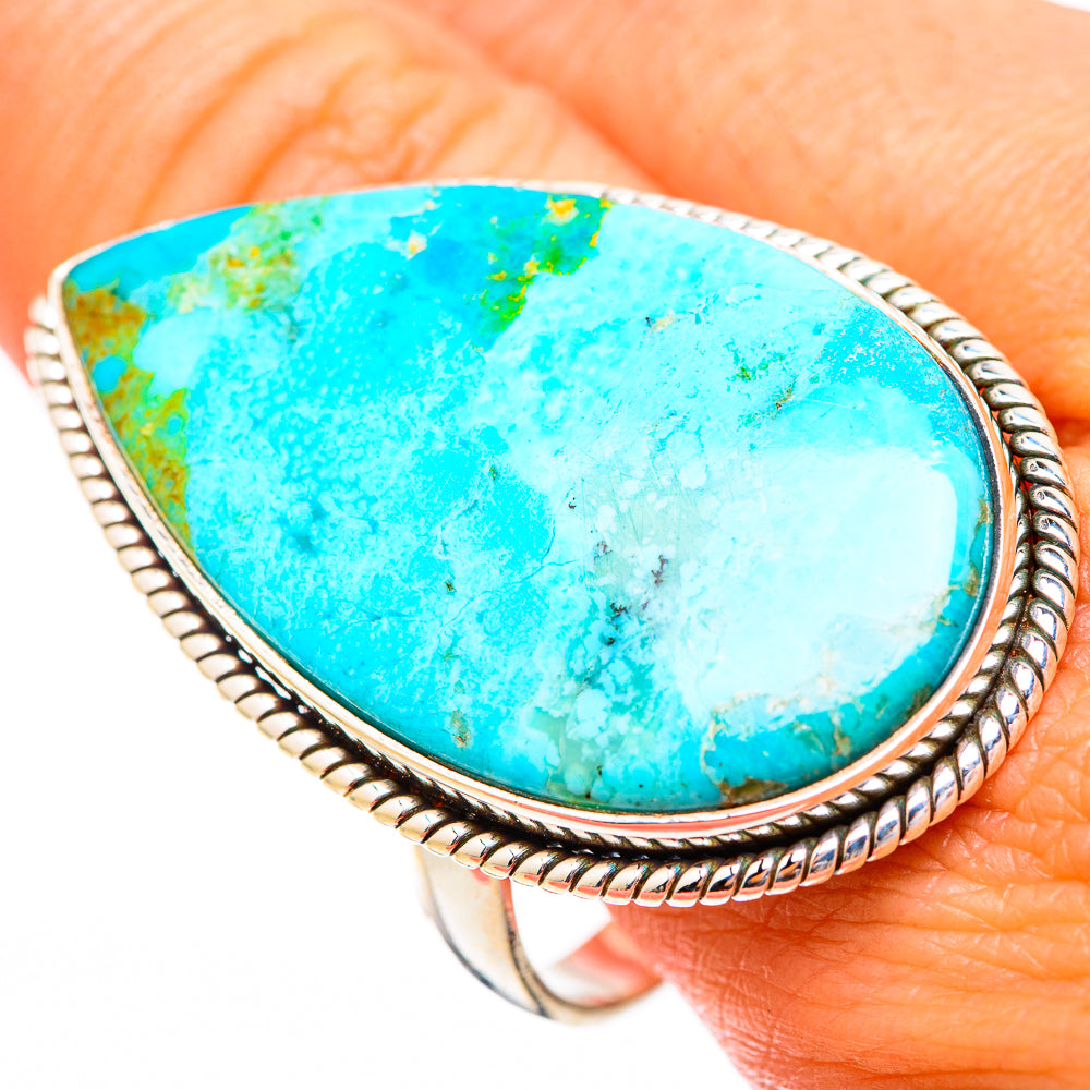 Gigantic Peruvian Chrysocolla Ring Size 13 (925 Sterling Silver) RING1 ...