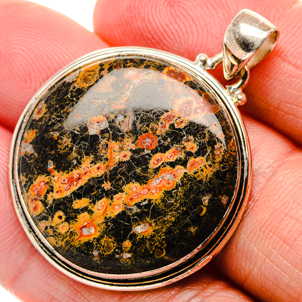 Fireworks Obsidian Pendant 1 1/2" (925 Sterling Silver) PD37307 – Ana ...